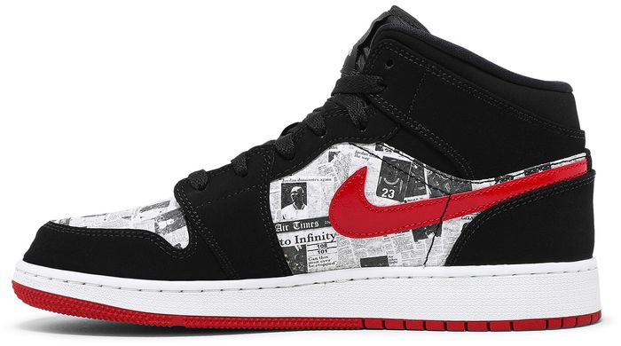 Buy Air Jordan 1 Mid SE GS 'Newspaper Air Times' - BQ6931 061 | GOAT