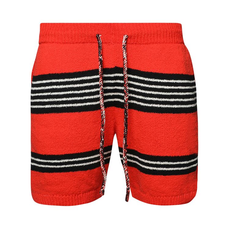 Buy The Elder Statesman Nora Rollie Stripe Boxy Short 'Neon Red/Black ...