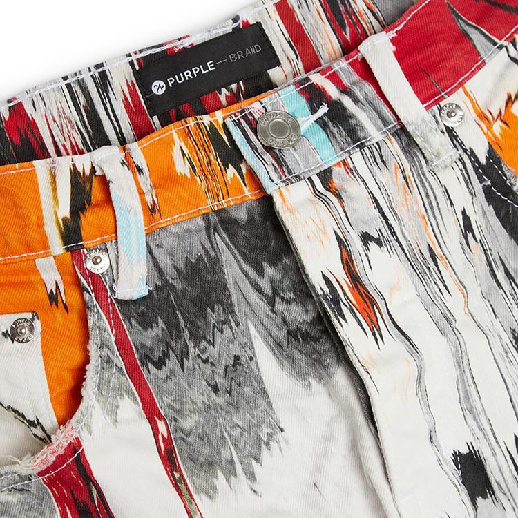 Buy PURPLE BRAND Low Rise Skinny Glitch Flamestitch Digital Print Jean ...