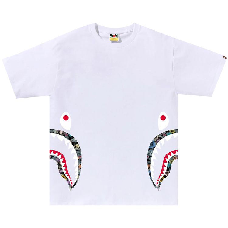 Buy BAPE Floral Camo Side Shark Tee 'White' - 1K80 110 037 WHITE | GOAT