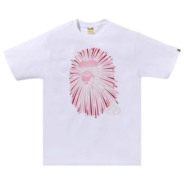 Buy BAPE Ape Head Firework Tee #1 'White/Pink' - 1K72 110 011 WHITE ...