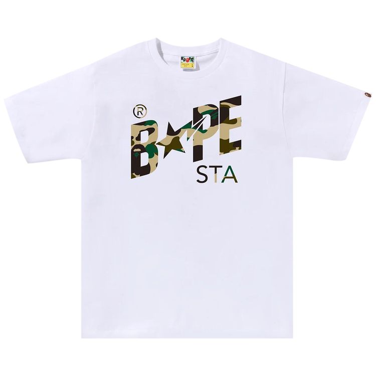 Buy BAPE 1st Camo Bape Sta Tee 'White/Yellow' - 1K80 110 014 WHITE ...