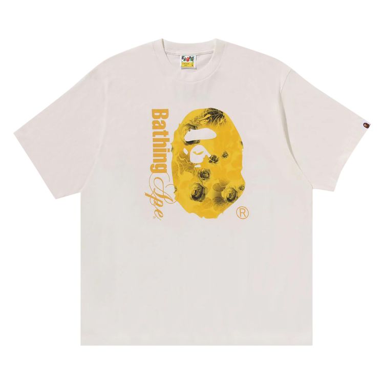 Buy BAPE Floral Solid Camo Ape Head Relaxed Fit Tee 'Ivory' - 1K80 110 ...