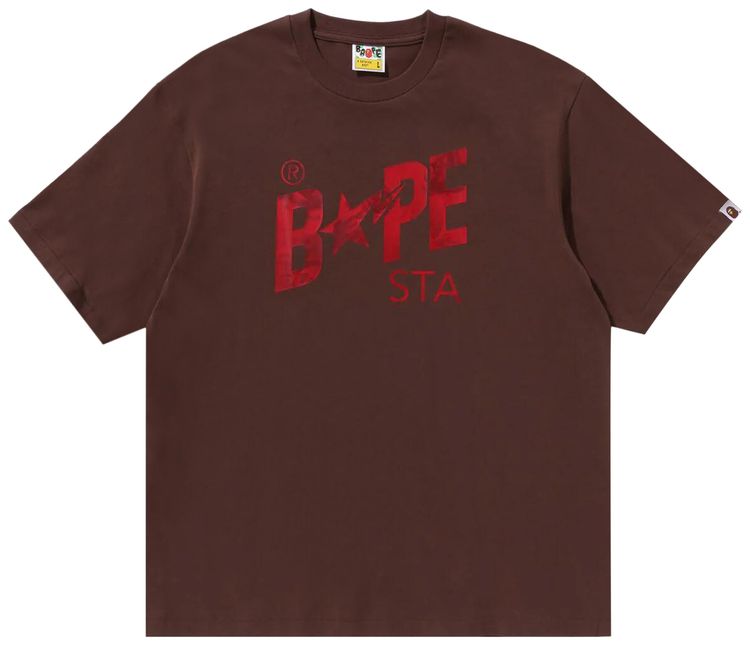 Buy BAPE Floral Solid Camo Bape Sta Logo Relaxed Fit Tee 'Brown' - 1K80 ...