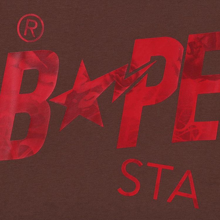 Buy BAPE Floral Solid Camo Bape Sta Logo Relaxed Fit Tee 'Brown' - 1K80 ...