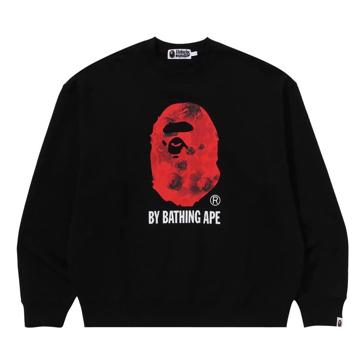 Buy BAPE Floral Solid Camo Relaxed Fit Crewneck Sweatshirt 'Black ...