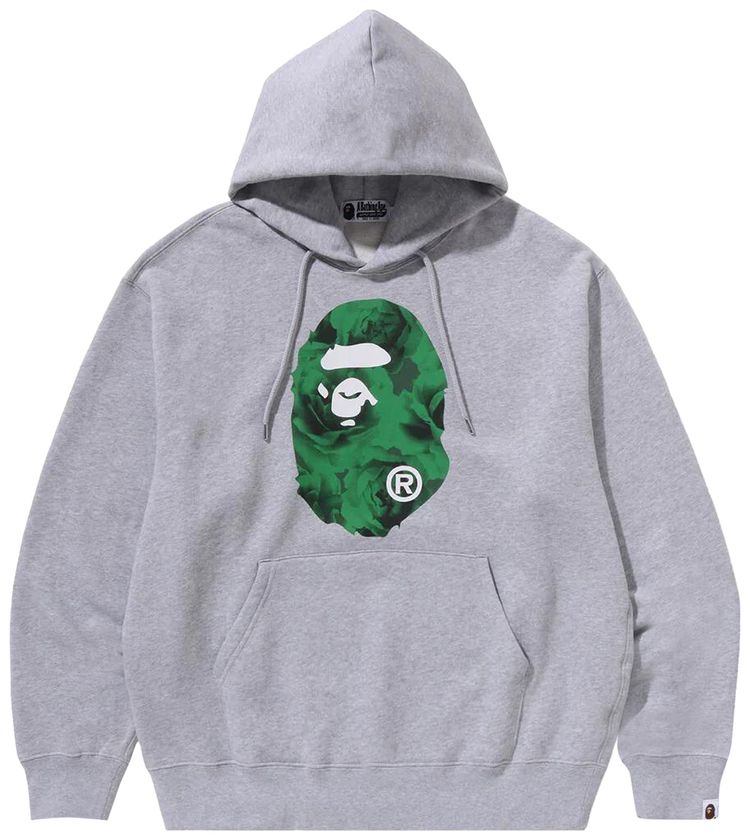 Buy BAPE Floral Solid Camo Ape Head Relaxed Fit Pullover Hoodie 'Grey ...