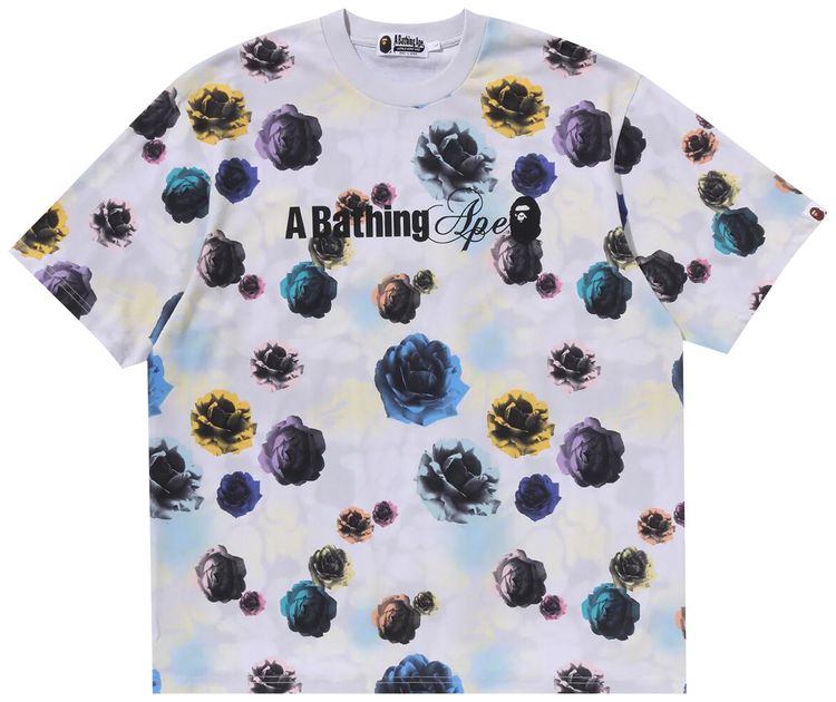 Buy BAPE Floral Camo Logo Relaxed Fit Tee 'Ivory' - 1K80 109 302 IVORY ...