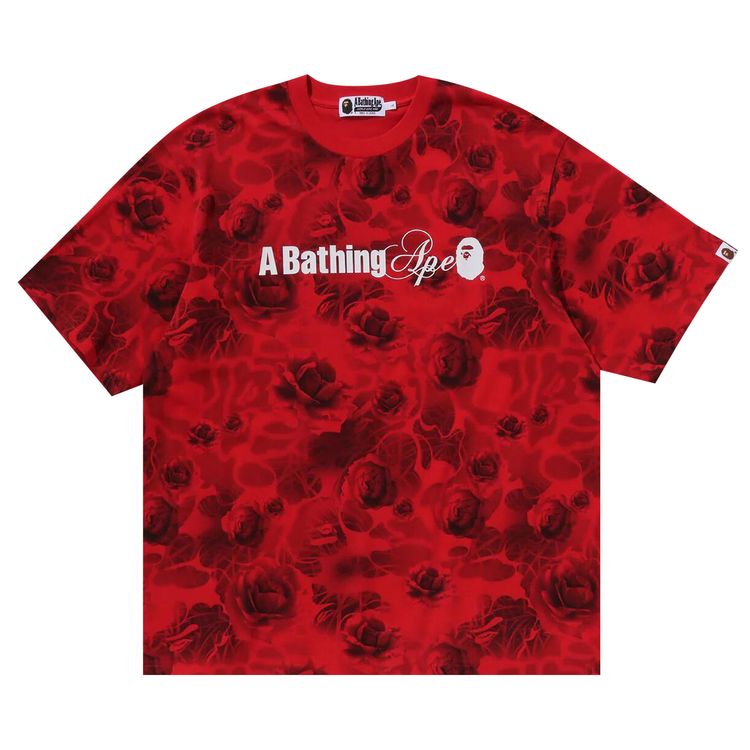 Buy BAPE Floral Solid Camo Logo Relaxed Fit Tee 'Red' - 1K80 109 301 ...