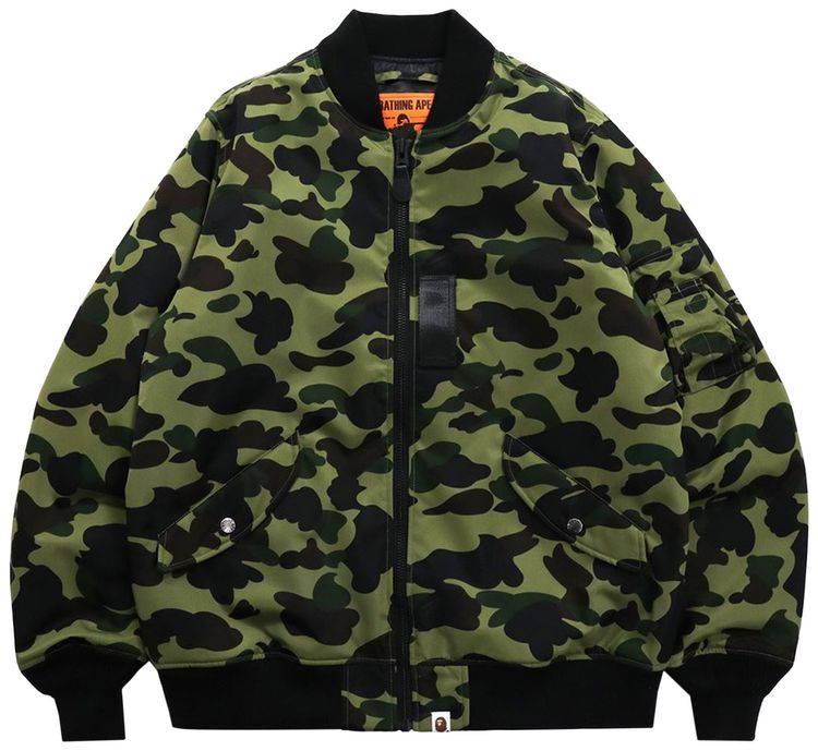 Buy BAPE 1st Camo Nylon Twill MA-1 Jacket 'Green' - 1H80 140 015 GREEN ...