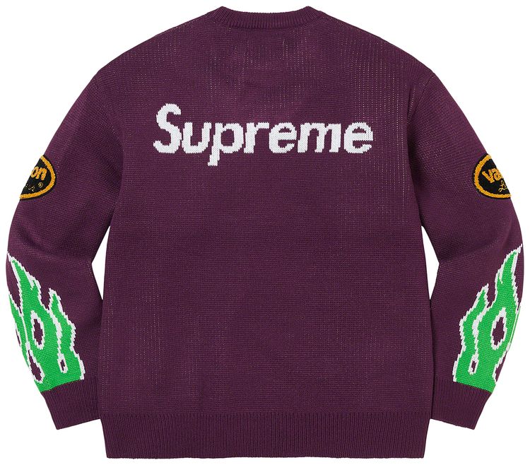 Buy Supreme x Vanson Leathers Sweater 'Purple' - SS22SK19 PURPLE | GOAT