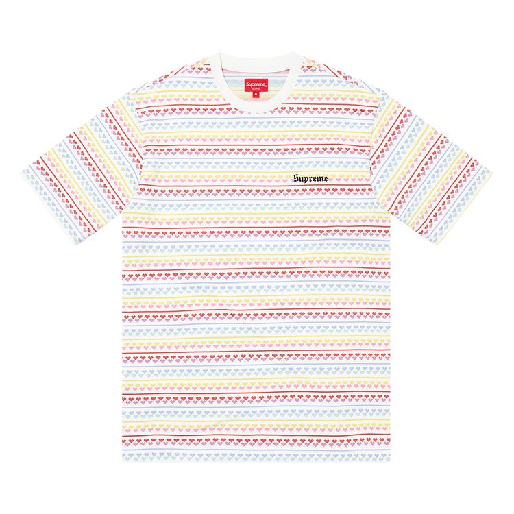 Buy Supreme Hearts Jacquard Short-Sleeve Top 'White' - SS22KN39 WHITE ...