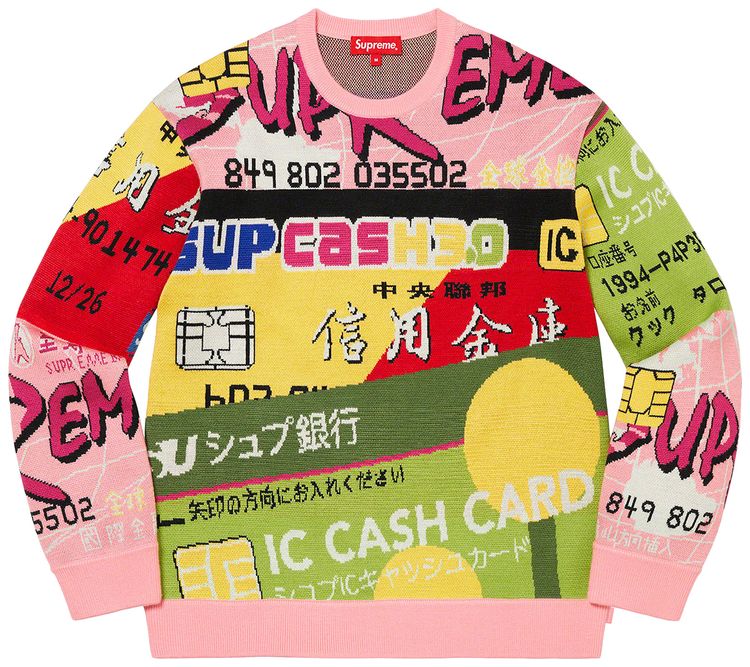 Buy Supreme Credit Cards Sweater 'Pink' - SS22SK28 PINK | GOAT