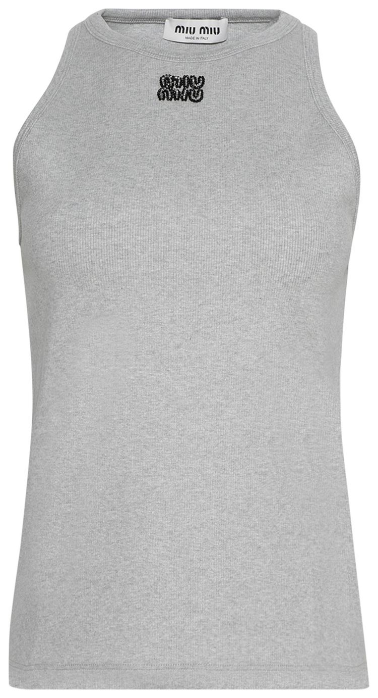 Buy Miu Miu Logo Tank 'Grey' - MJT678 S OOO F0031 | GOAT