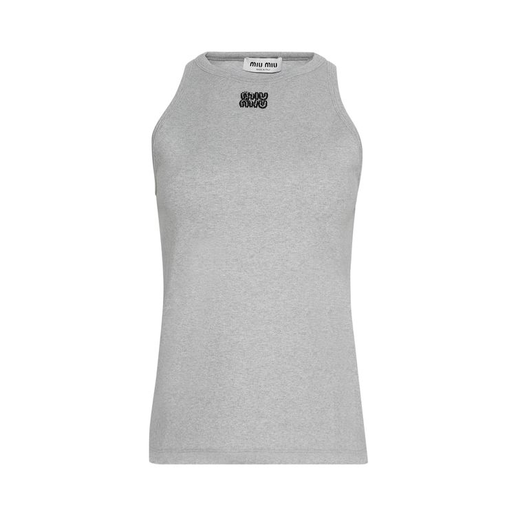 Buy Miu Miu Logo Tank 'Grey' - MJT678 S OOO F0031 | GOAT