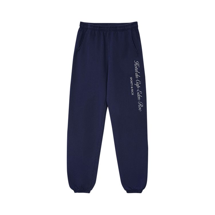 Buy Sporty & Rich Hotel Du Cap Cursive Sweatpant 'Navy/White ...