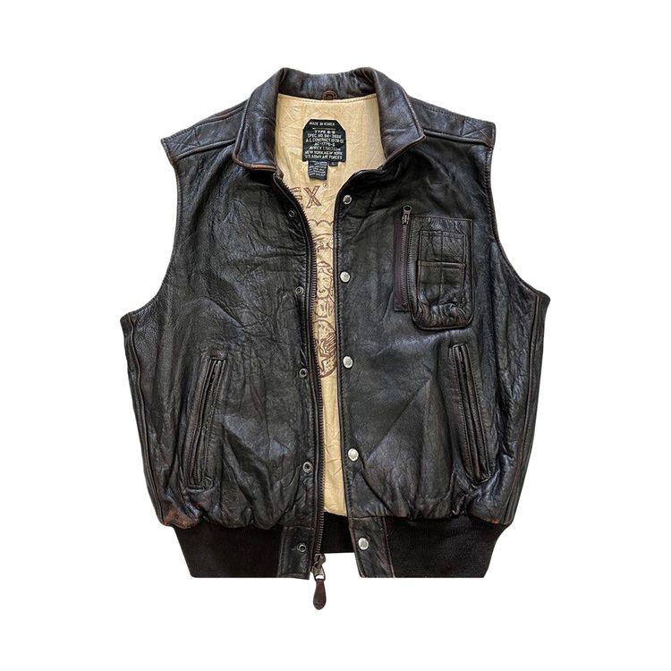 Buy Avirex Leather Vest 'Dark Brown' - 94 3888 | GOAT