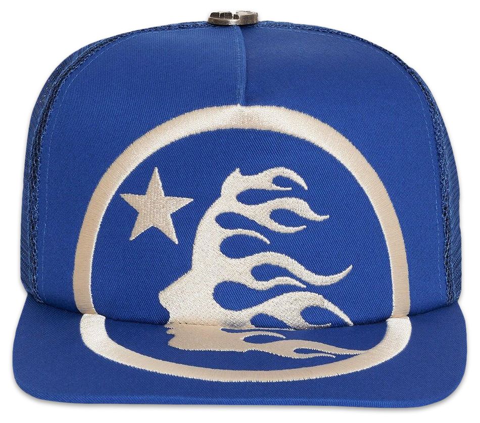Buy Hellstar Big Logo Trucker Snapback Hat 'Blue' - HS01H01 BLUE | GOAT