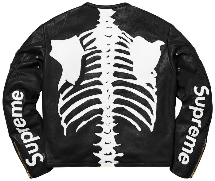 Buy Supreme x Vanson Leather Bones Jacket 'Black' - FW17J6 BLACK | GOAT