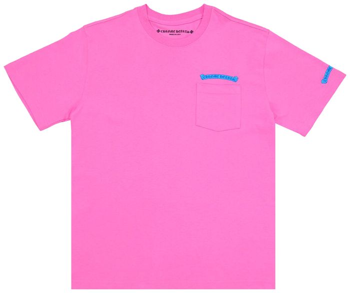Buy Chrome Hearts Scroll Logo Pocket Tee 'Pink/Blue' - 1383 ...