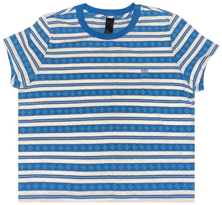 Buy Chrome Hearts Stripe Logo Tee 'Blue' - 1383 100000103SLT BLUE | GOAT