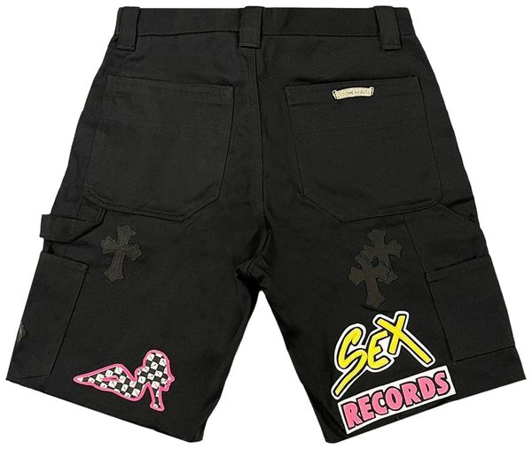 Buy Chrome Hearts Matty Boy Patch Carpenter Shorts 'Black/Multicolor ...