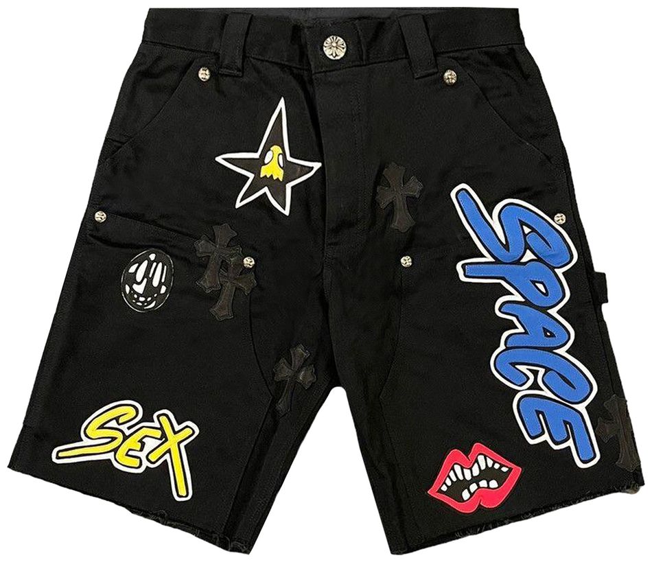 Buy Chrome Hearts Matty Boy Patch Carpenter Shorts 'Black/Multicolor ...