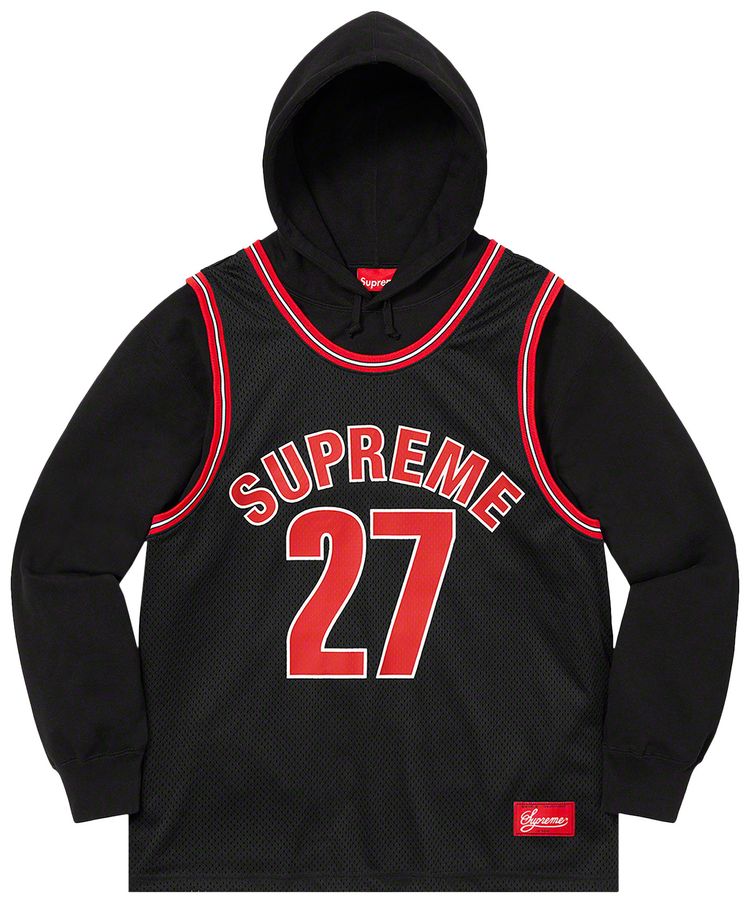 Buy Supreme Basketball Jersey Hooded Sweatshirt 'Black' - SS21SW4 BLACK ...