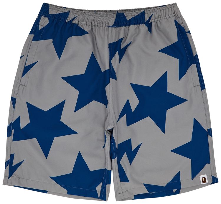 Buy BAPE Sta Pattern Beach Shorts 'Grey/Blue' - 1H20 153 021 GREY BLUE ...