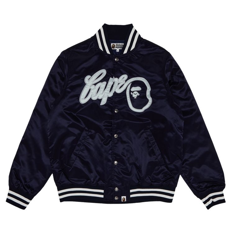 Buy BAPE Baseball Varsity Jacket 'Navy' - 1H80 140 002 NAVY | GOAT