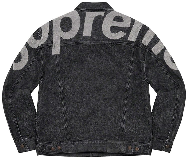 Buy Supreme Inset Logo Denim Trucker Jacket 'Black' - SS22J17 BLACK | GOAT