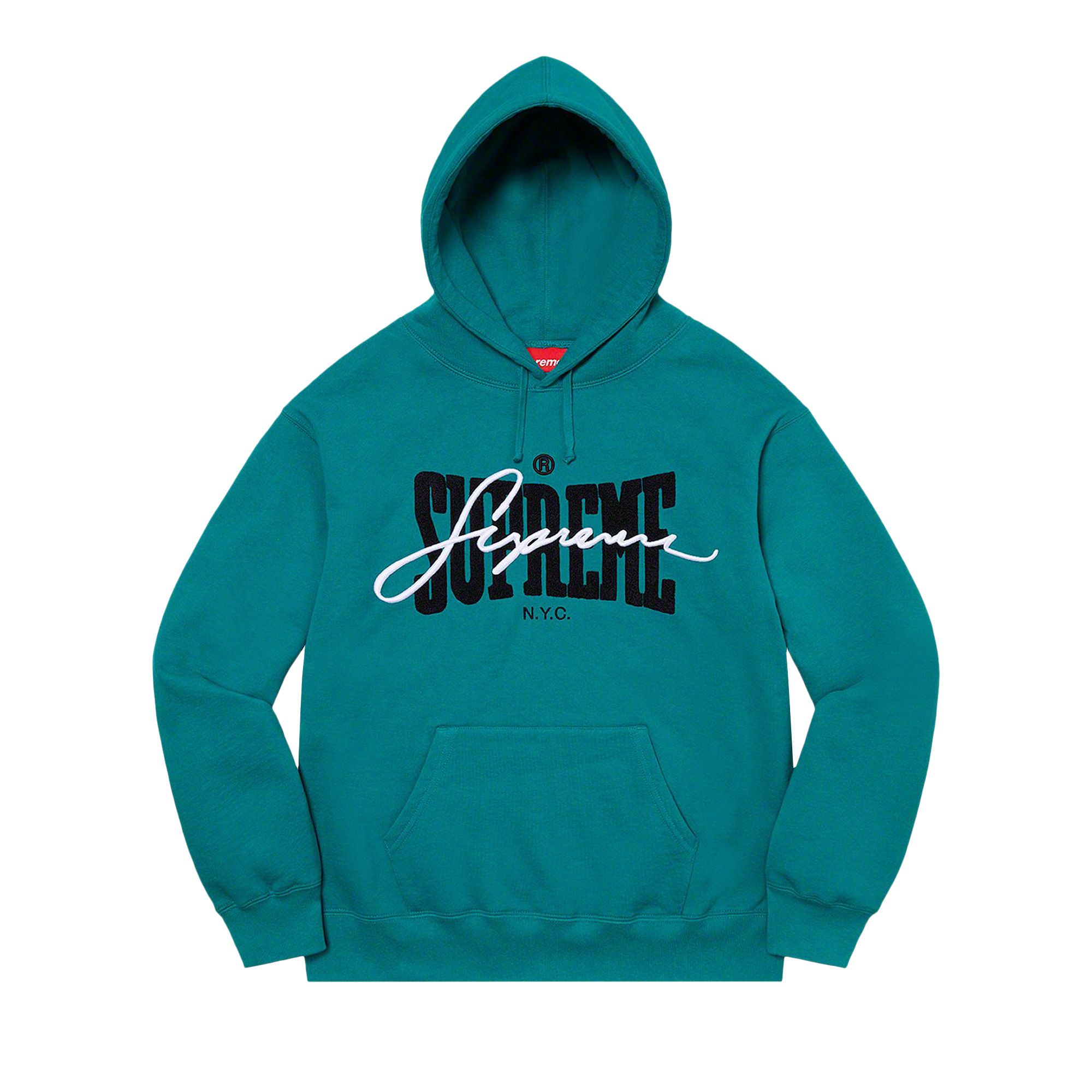 Buy Supreme Embroidered Chenille Hooded Sweatshirt 'Dark Buy Supreme Embroidered Chenille Hooded Sweatshirt 'Dark