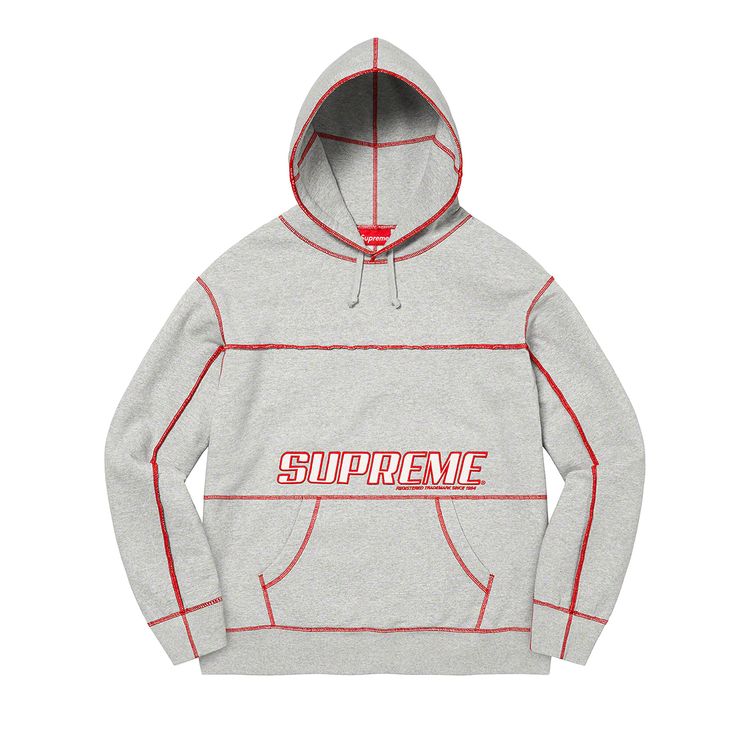Buy Supreme Coverstitch Hooded Sweatshirt 'Heather Grey' - SS22SW26 ...