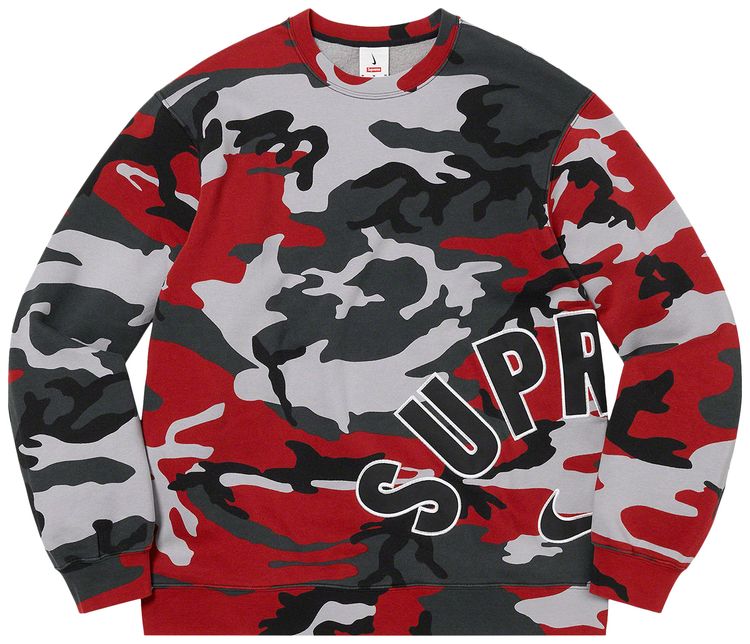 Buy Supreme x Nike Arc Crewneck 'Red Camo' - SS22SW1 RED CAMO | GOAT