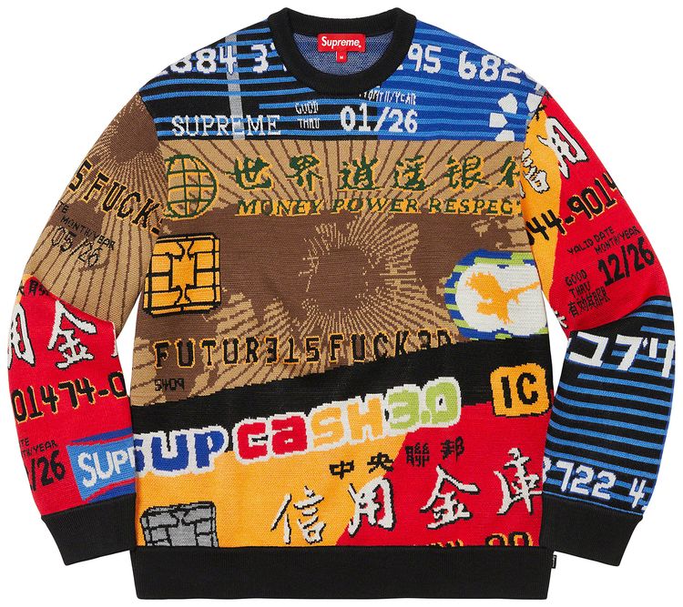 Buy Supreme Credit Cards Sweater 'Black' - SS22SK28 BLACK | GOAT