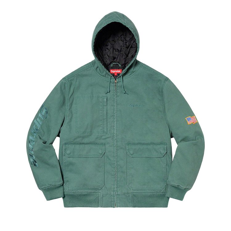 Buy Supreme Canvas Hooded Work Jacket 'Work Green' - SS20J18 WORK GREEN ...
