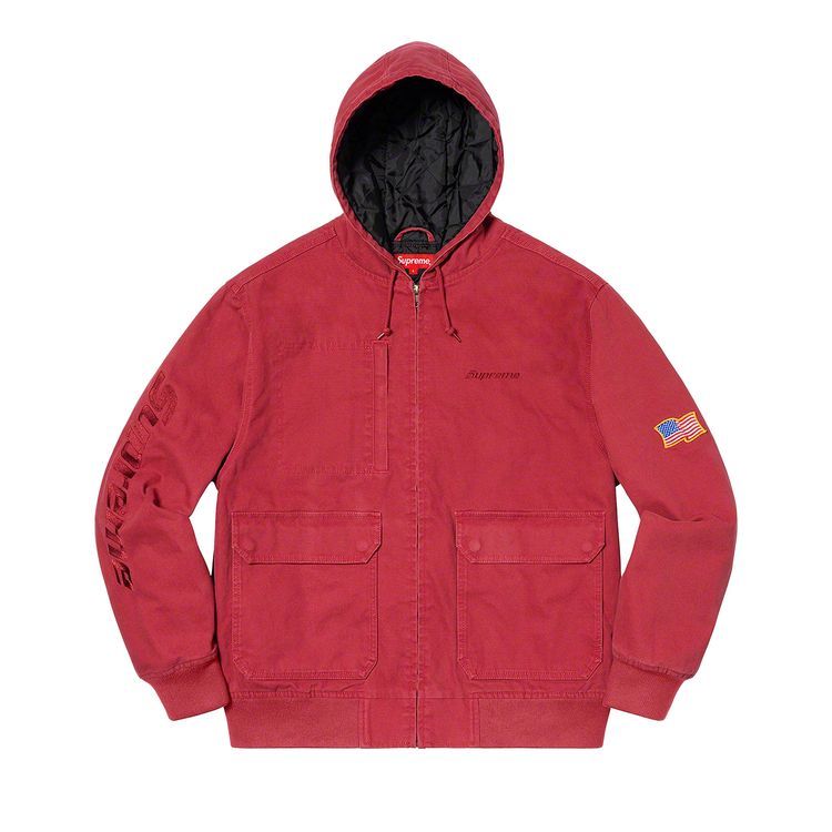 Buy Supreme Canvas Hooded Work Jacket 'Red' - SS20J18 RED | GOAT