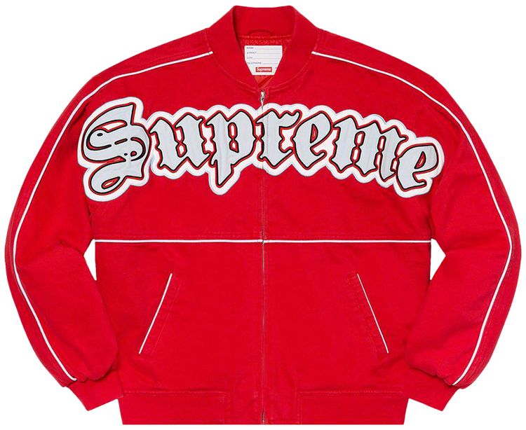 Buy Supreme Twill Old English Varsity Jacket 'Red' - SS21J80 RED | GOAT
