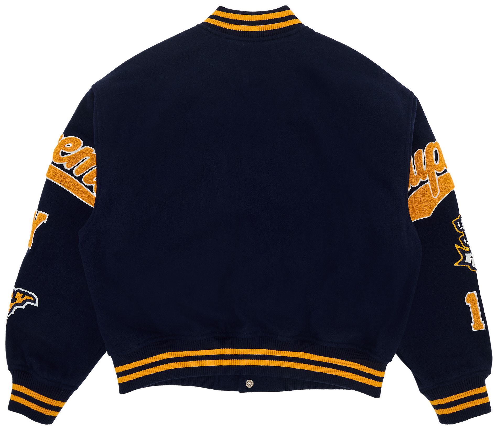 Buy Supreme Veritas Varsity Jacket 'Navy' - FW24J44 NAVY | GOAT