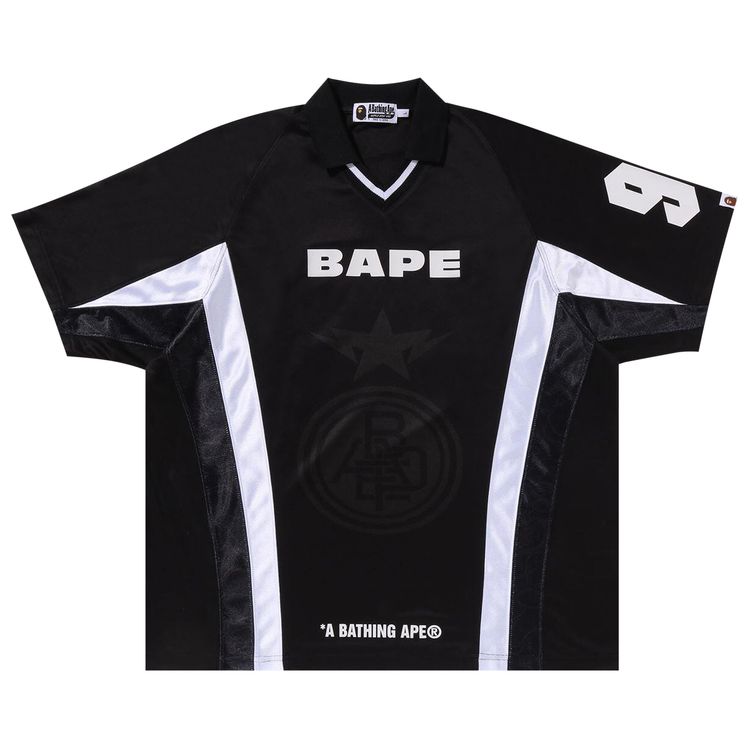 Buy BAPE Multi Logo Relaxed Fit Soccer Jersey 'Black' - 1K80 109 308 ...
