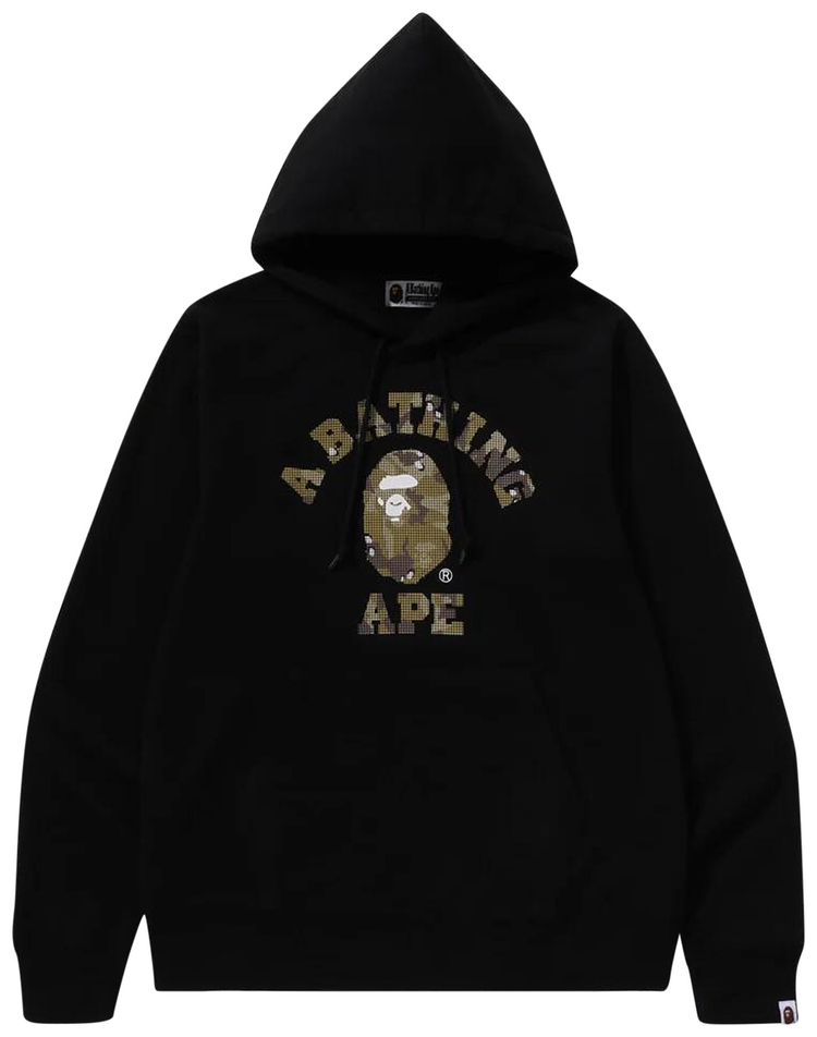 Buy BAPE Bitmap College Pullover Hoodie 'Black' - 1K80 114 015 BLACK | GOAT