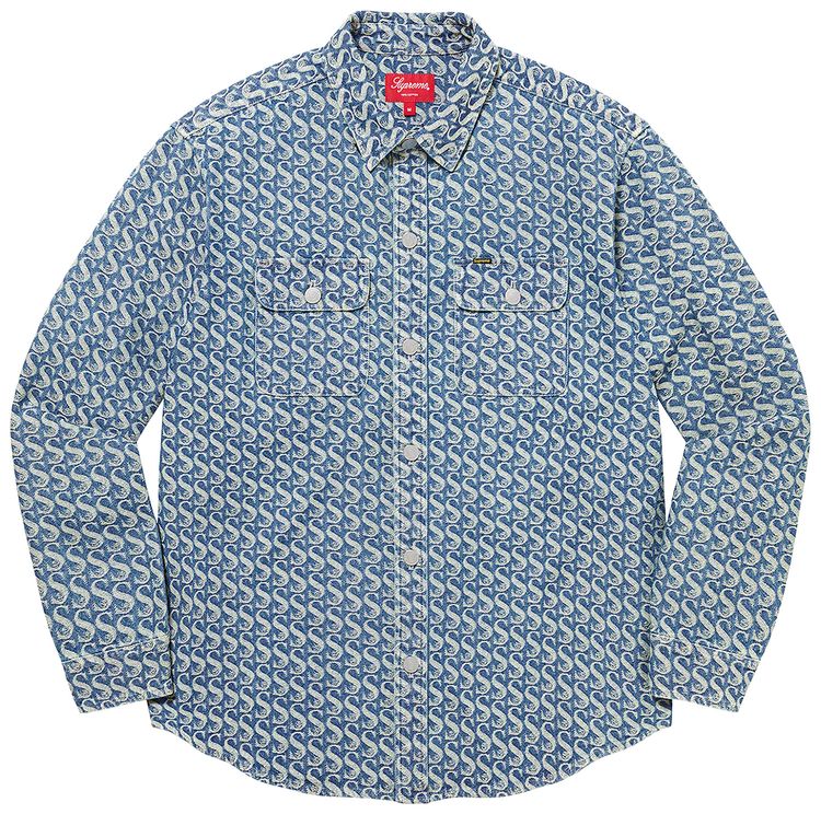Buy Supreme Monogram Denim Shirt 'Blue' - FW21S31 BLUE | GOAT