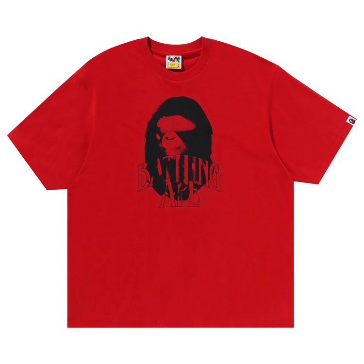 Buy BAPE Spray Print Logo Relaxed Fit Tee 'Red' - 1K80 110 346 RED | GOAT