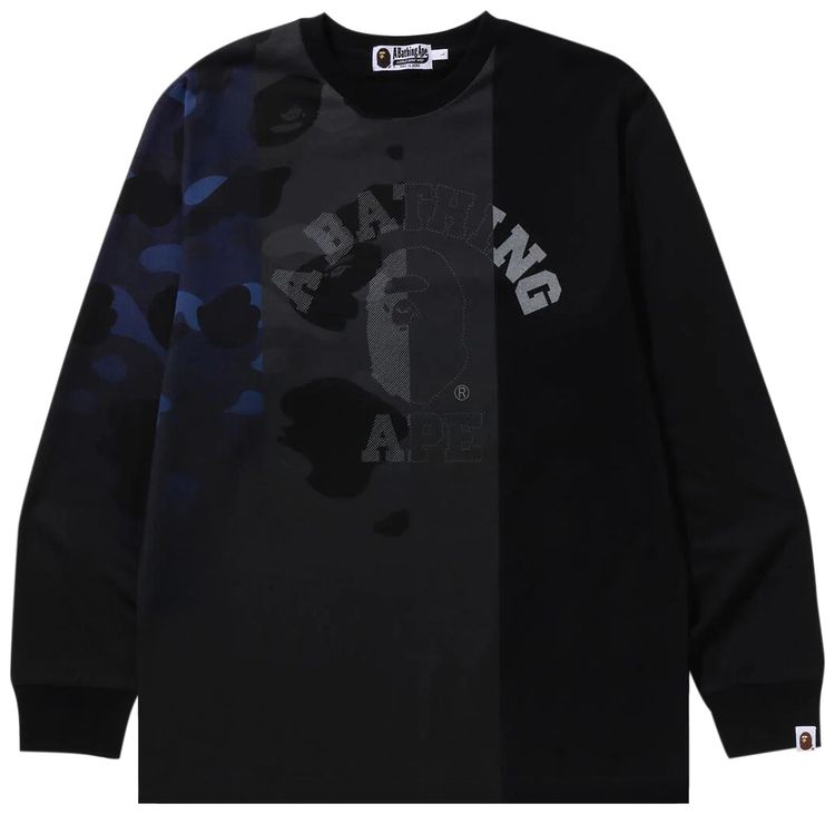 Buy BAPE Patch Work Print Long-Sleeve Tee 'Black' - 1K80 111 002 BLACK ...