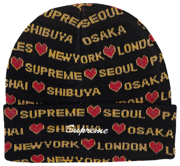 Buy Supreme Hearts Beanie 'Black' - FW24BN48 BLACK | GOAT