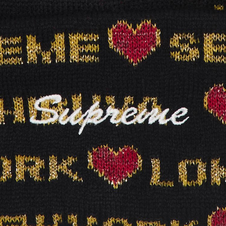 Buy Supreme Hearts Beanie 'Black' - FW24BN48 BLACK | GOAT