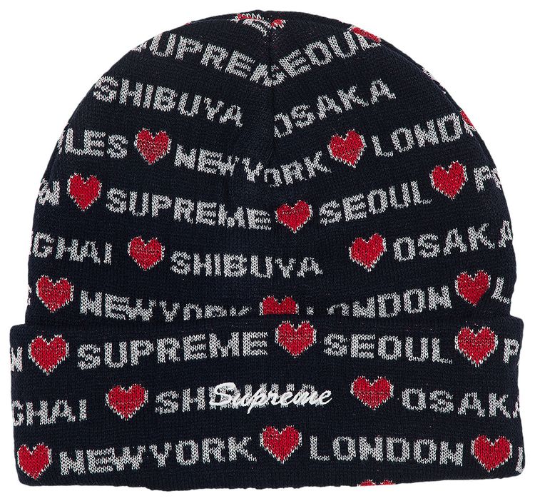 Buy Supreme Hearts Beanie 'Navy' - FW24BN48 NAVY | GOAT