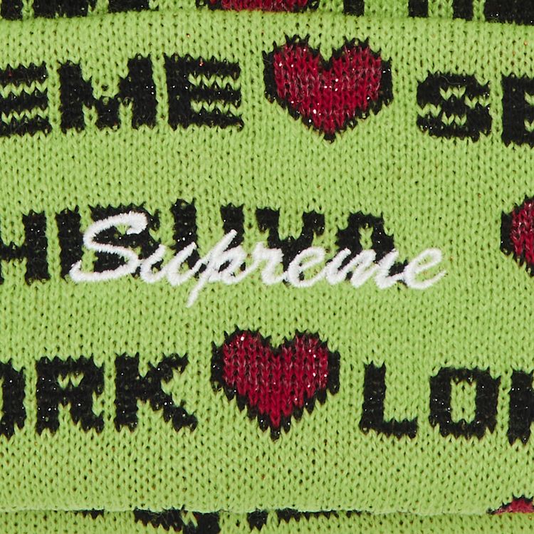 Buy Supreme Hearts Beanie 'Lime' - FW24BN48 LIME | GOAT