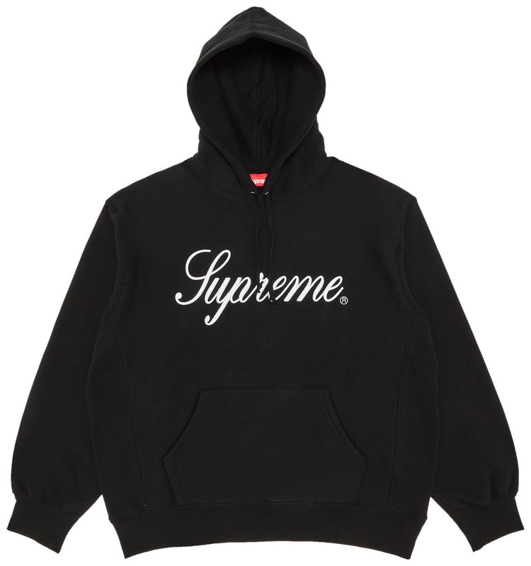 Buy Supreme Embroidered Script Hooded Sweatshirt 'Black' - FW24SW56 ...