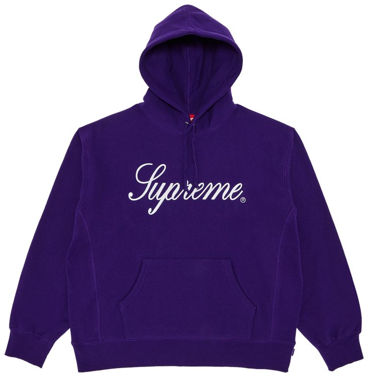 Buy Supreme Embroidered Script Hooded Sweatshirt 'Purple' - FW24SW56 ...